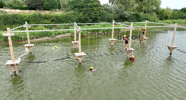 The Aqua Climb A Unique Above Water Ropes Course at Curve Water Sports