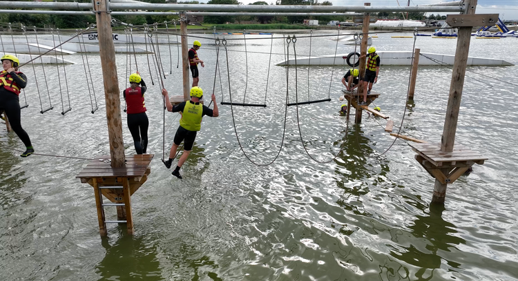 The Aqua Climb A Unique Above Water Ropes Course at Curve Water Sports