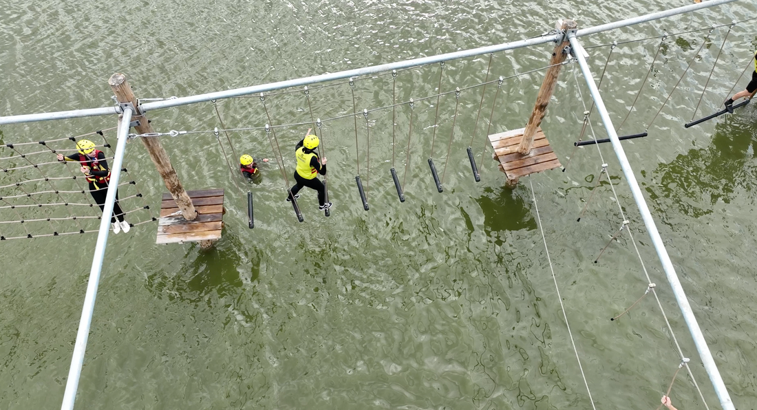 The Aqua Climb A Unique Above Water Ropes Course at Curve Water Sports